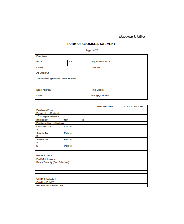 FREE 7 Sample Closing Statement Templates In MS Word PDF