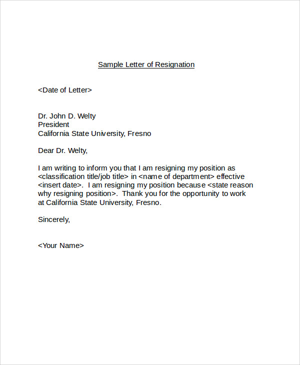 Peerless Info About Resignation Letter Format In Word Sample Resume For 