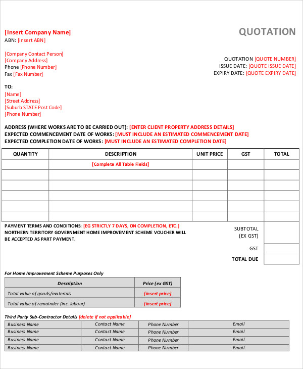 FREE 50 Sample Quotations In MS Word PDF Google Docs Pages