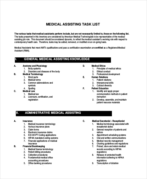 FREE 8 Task List Samples In PDF