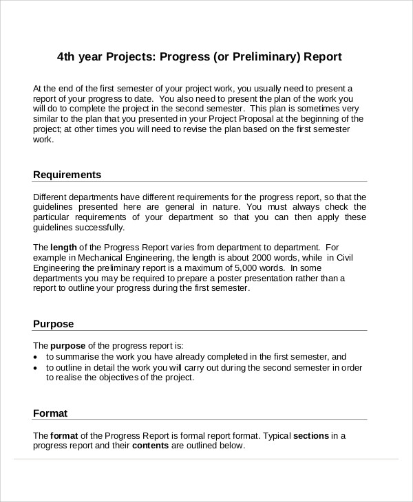 FREE 15 Sample Project Progress Reports In PDF Google Docs MS Word 