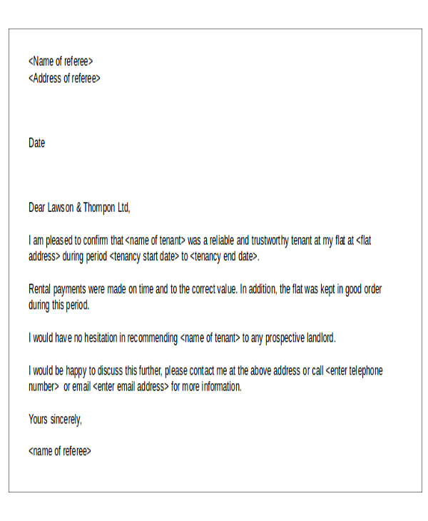 FREE 6 Sample Housing Reference Letter Samples Templates In PDF MS