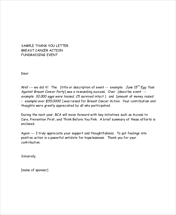 Donation Thank You Letter Examples Database Letter Template Collection