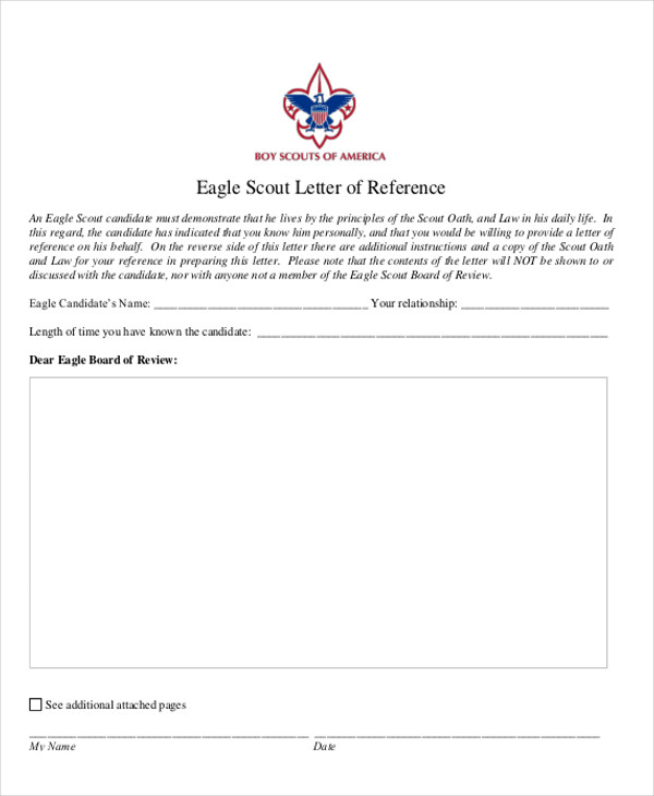 FREE 13 Sample Eagle Scout Recommendation Letter Templates In PDF MS 