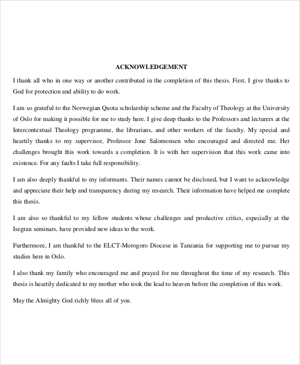How To Write Acknowledgement In Seminar Work Coverletterpedia
