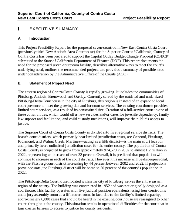 Sample Feasibility Study Report Pdf The Document Template