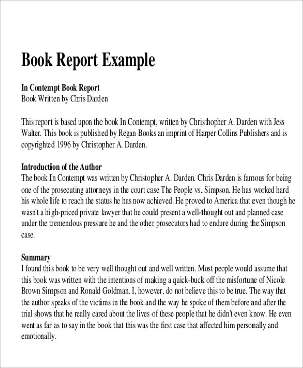 FREE 15 Sample Book Report Templates In MS Word Google Docs Apple 
