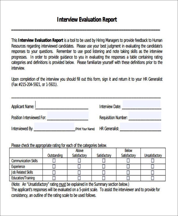 FREE 8 Sample Job Evaluation Reports In MS Word PDF
