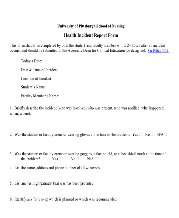 FREE 22 Sample Incident Report Templates In PDF MS Word FREE 22 Sample Incident Report Templates In PDF MS Word