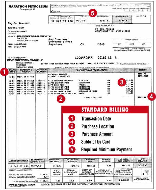 FREE 7 Sample Billing Statement Templates In MS Word PDF