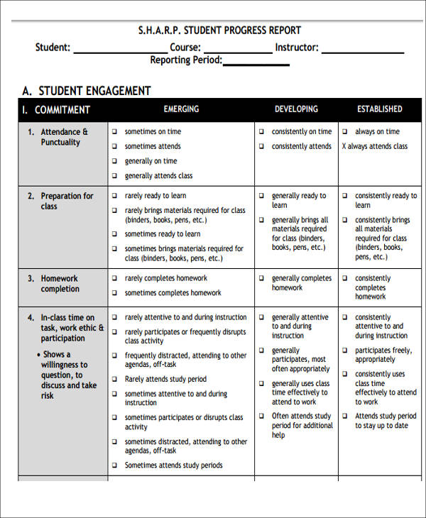 11 Sample Student Report Free Sample Example Format Download
