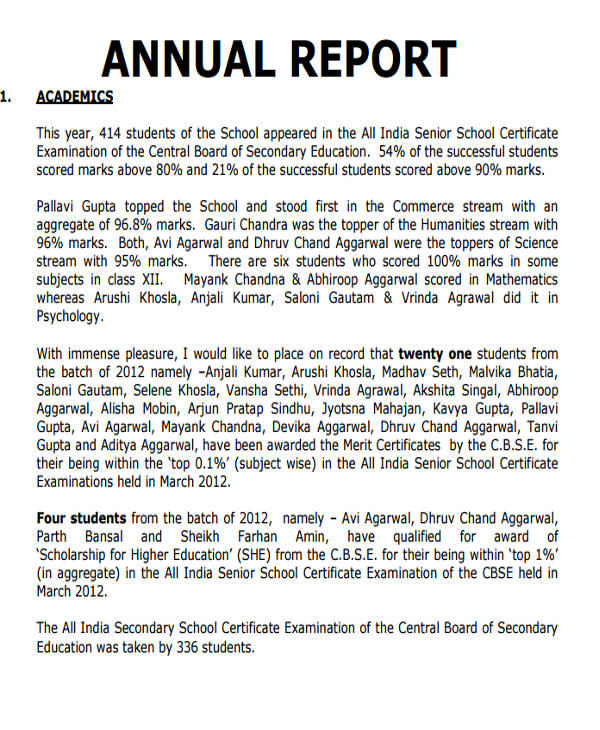 FREE 33 Sample School Reports In PDF Google Docs Apple Pages