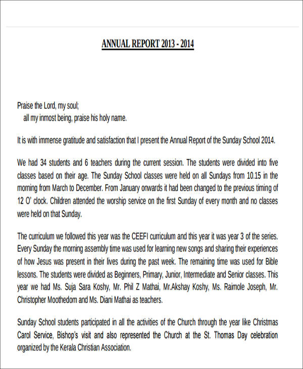FREE 33 Sample School Reports In PDF Google Docs Apple Pages