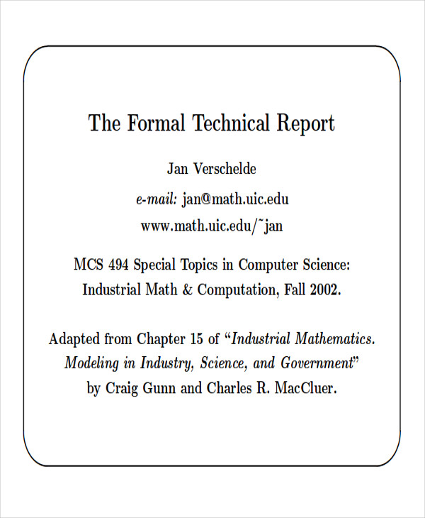 FREE 13 Sample Technical Reports In PDF MS Word
