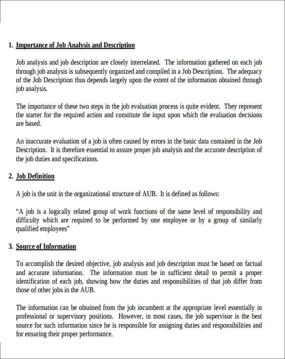 FREE 10 Sample Job Analysis Reports In PDF MS Word Google Docs Pages