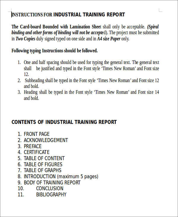 Post Training Report Template Example Tutore
