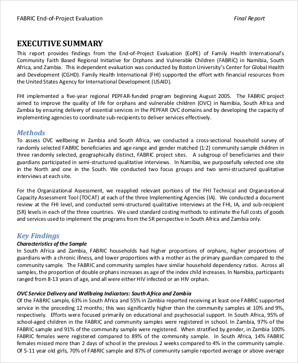 57 EVALUATION REPORT WRITING FORMAT EvaluationReport