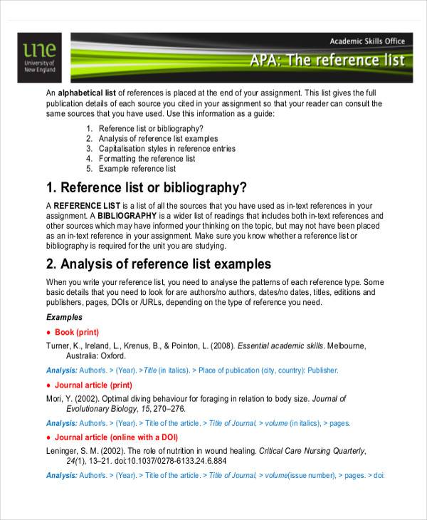 FREE 7 Professional Reference List Samples In MS Word PDF