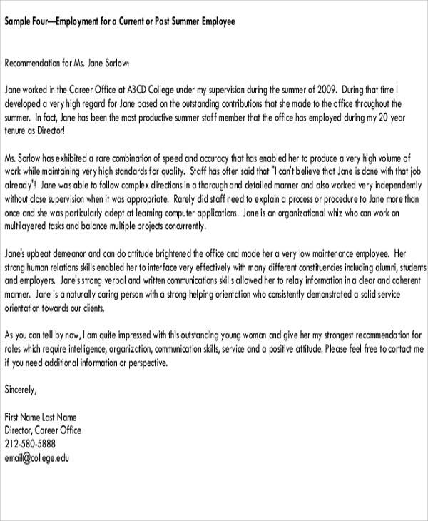 How To Write A Reference Letter For A Current Employee - Design Talk