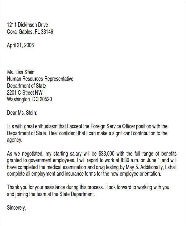 FREE 14 Job Acceptance Letter Templates In PDF MS Word
