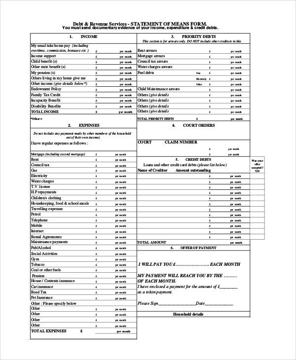 Faringe Noapte Incomplet Statement Of Means Form Imn Dislocare Activarea