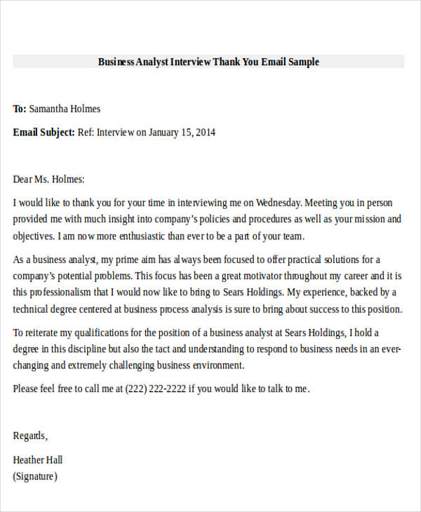 Panel Interview Thank You Letter Email Collection Letter Template 