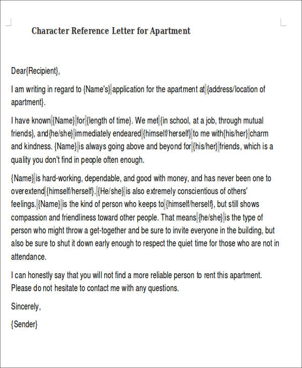 HELP WRITING A CHARACTER REFERENCE LETTER Essparules Site