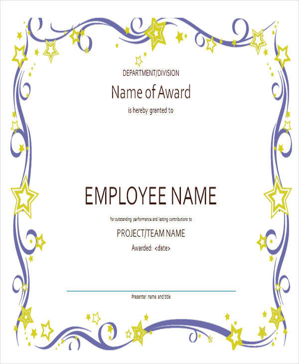 FREE 23 Blank Award Certificates In PDF PPT
