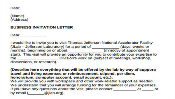 FREE 9 Formal Invitation Letter Templates In PDF MS Word Apple Pages