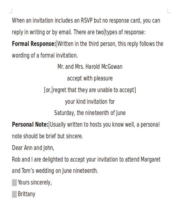  Formal Invitation Acceptance Wording Letter To Accept An Invitation 2019 02 12