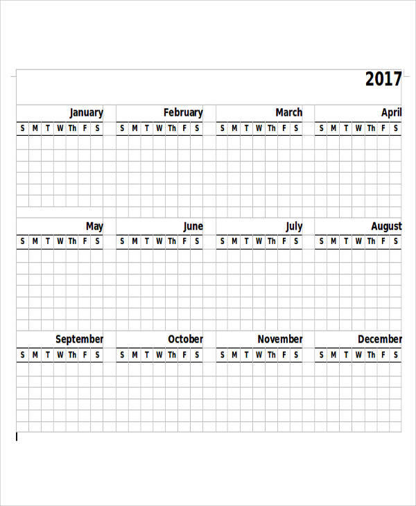 FREE 5 Printable Blank Calendar Samples In MS Word PDF