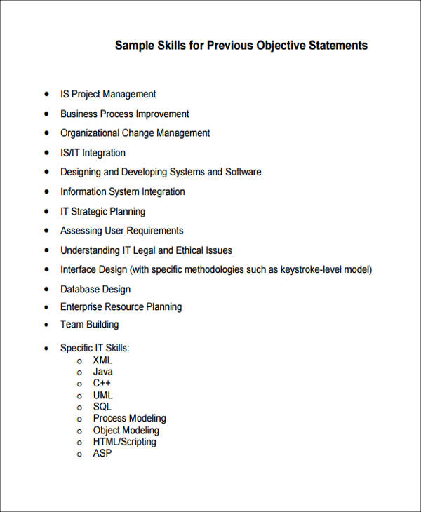 FREE 5 Generic Resume Objectives In MS Word PDF
