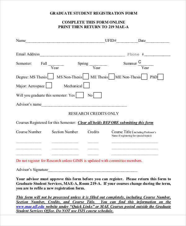Student Enrolment Form Template Word HQ Printable Documents