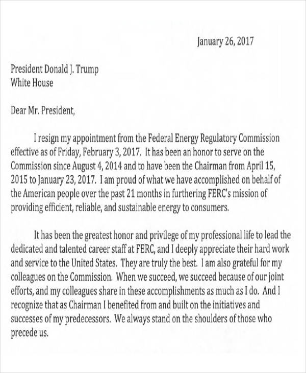 Informal Letter Of Resignation Sample Sample Resignation Letter