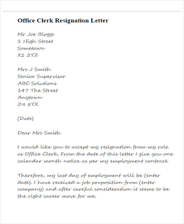 Immediate Effect Immediate Resignation Letter For New Job Free Documents