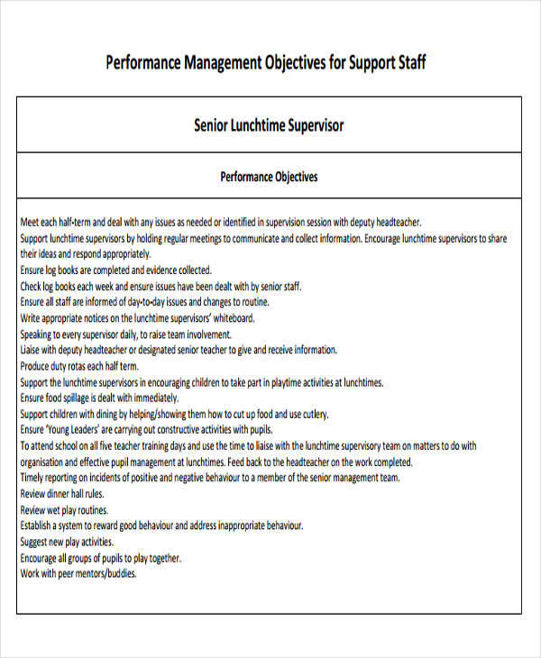 FREE 6 Performance Objectives In MS Word PDF