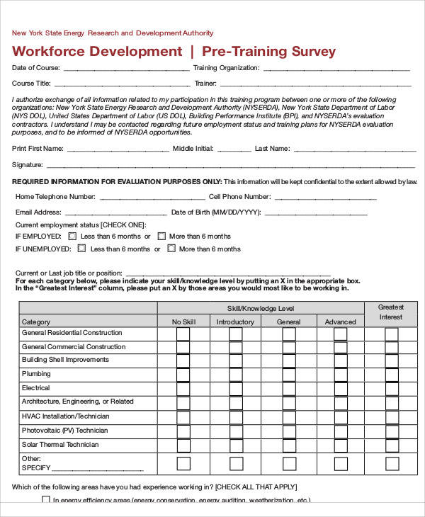 FREE 44 Survey Forms In PDF
