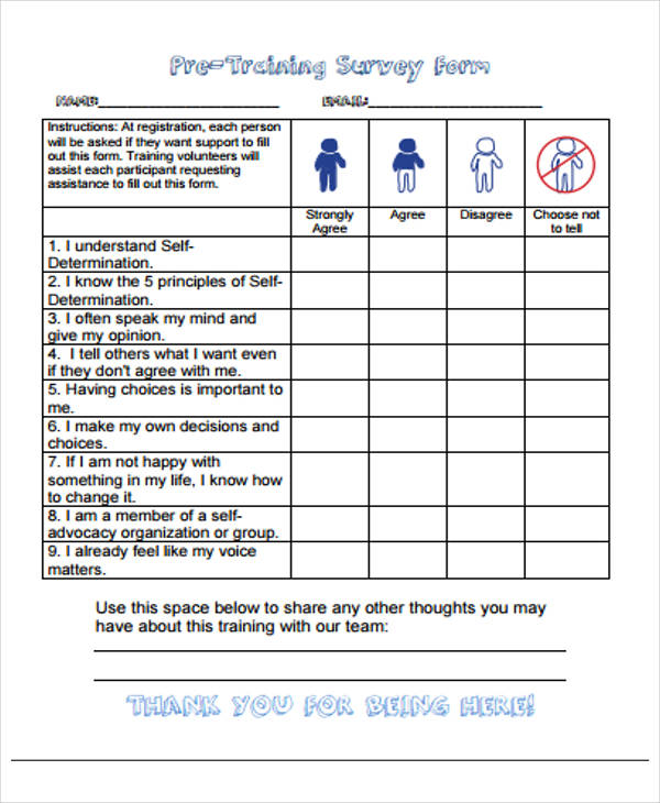 FREE 48 Examples Of Survey Forms In MS Word PDF