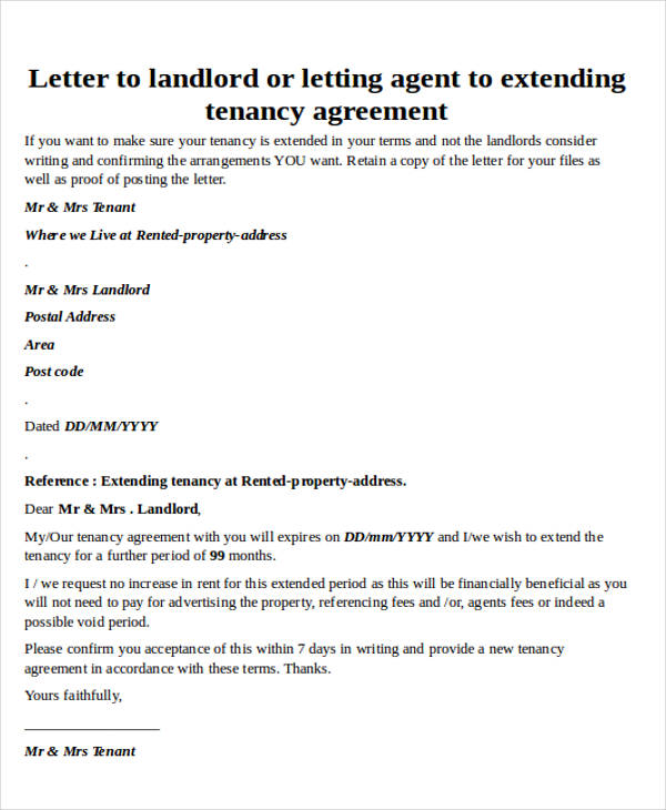 Contract Renewal Sample Letter Of Extension Of Contract