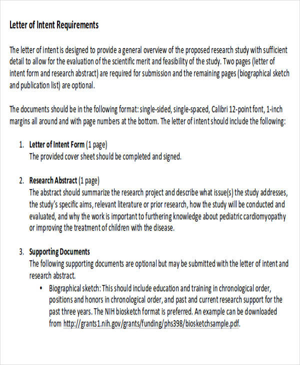 FREE 59 Sample Letter Of Intent In MS Word PDF