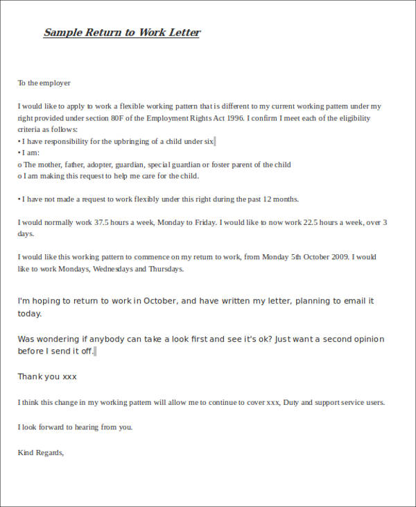 FREE 21 Work Letter Samples In PDF MS Word