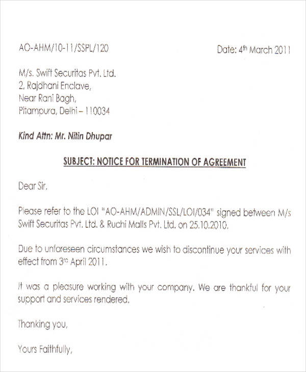 FREE 29 Termination Letter Templates In PDF MS Word