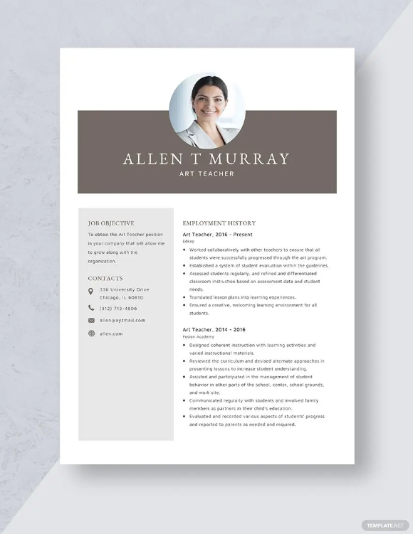 FREE 62+ Teacher Resume Templates in PSD | Illustrator | Indesign ...