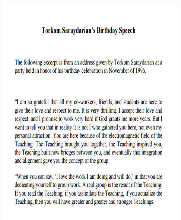 50th Birthday Speech Ideas