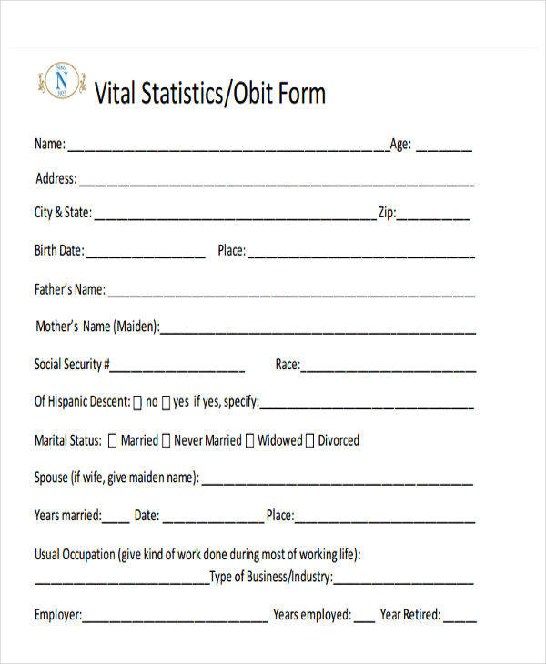 FREE 38 Sample Obituary In PDF MS Word