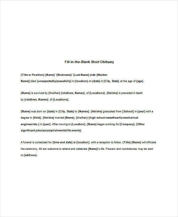 Sample Obituaries Gasesure