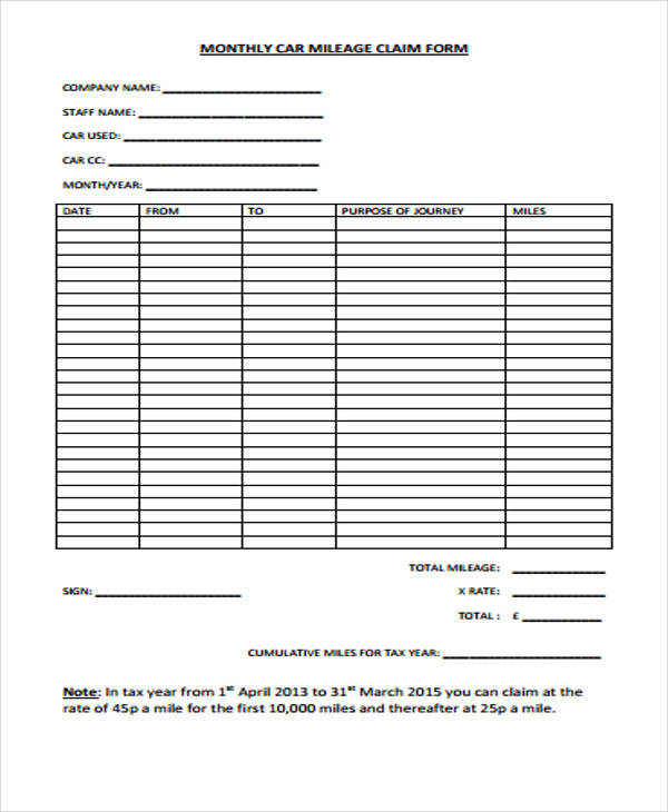 Mileage Form Template Excel Templates Mileage Form Template Excel Templates