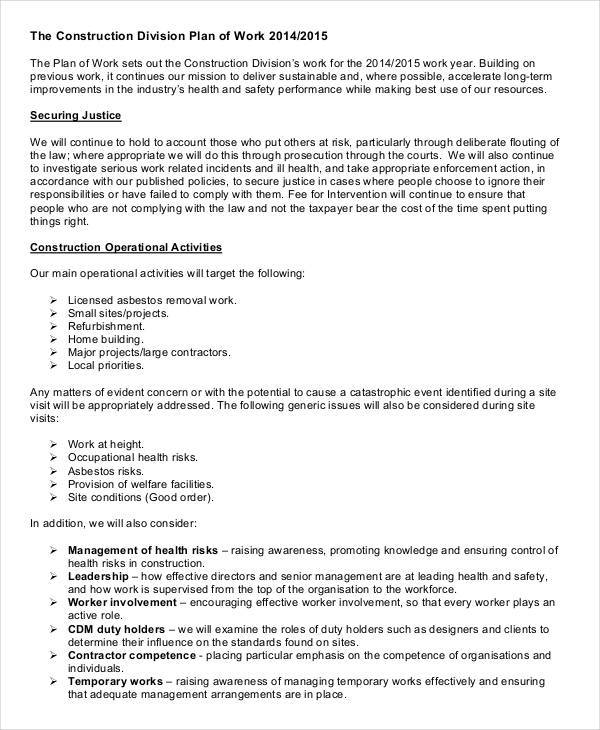 FREE 43 Sample Work Plan Templates In PDF MS Word Google Docs