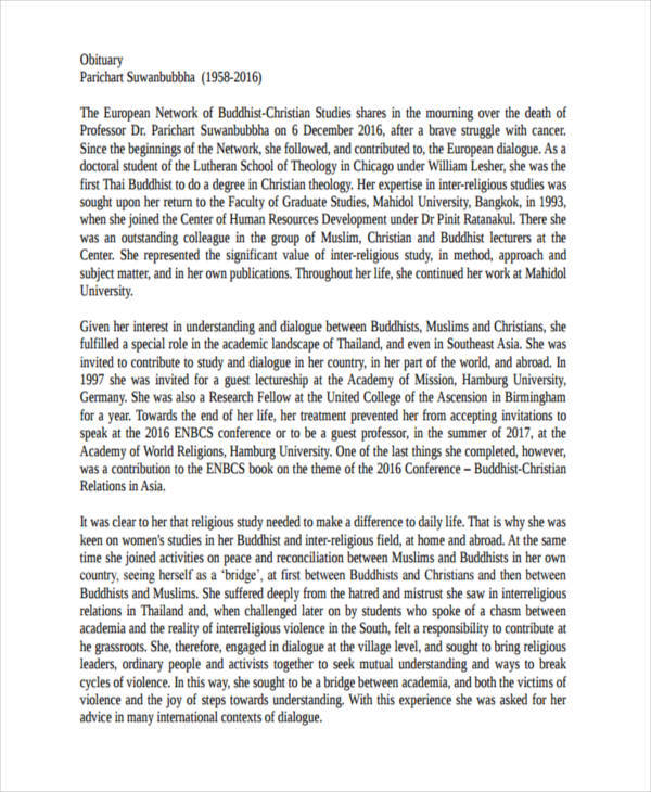 FREE 32 Obituary Templates In PDF MS Word PSD AI Publisher 