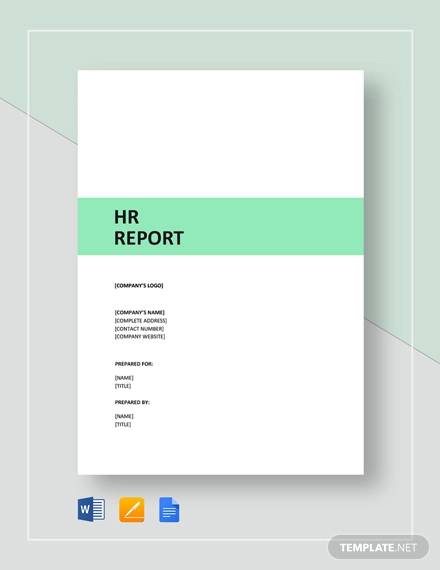 FREE 35 Sample HR Reports In MS Word PDF